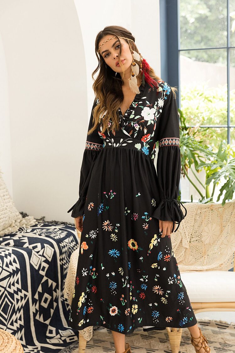 14 Best Boho Dresses with Long Sleeves - The Frisky